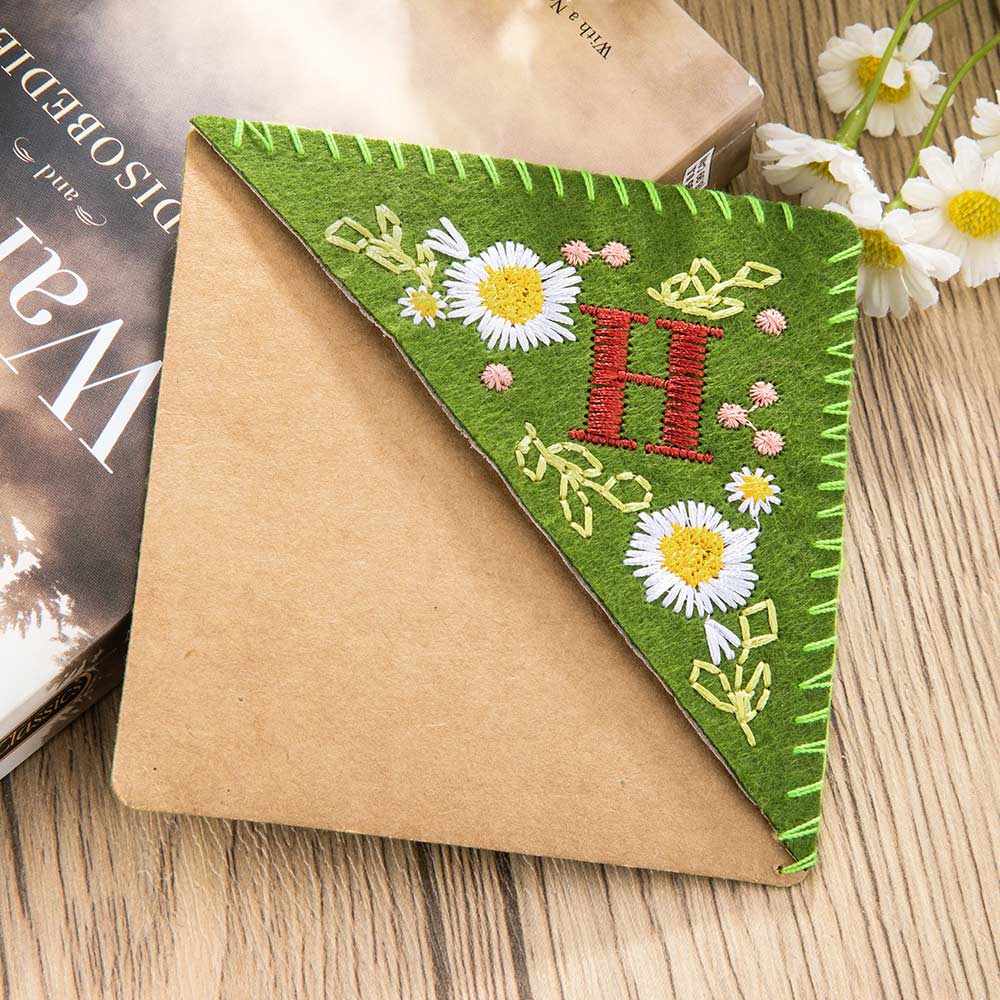 Personalized Initial Bookmark with Flowers, Fabric Bookmarks ...
