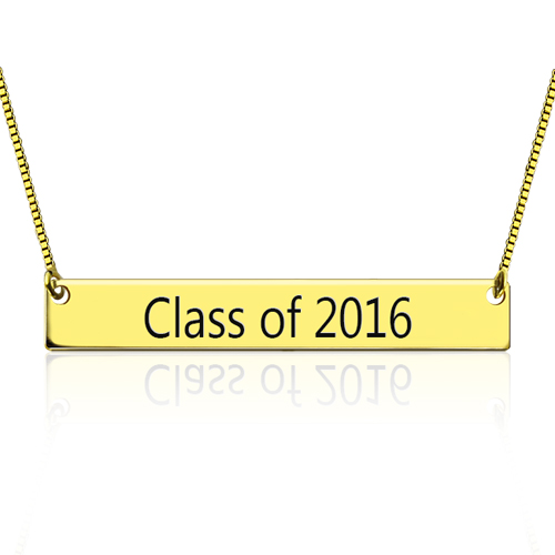 Engraved Graduation Bar Necklace 2016 Graduation Gift for Her